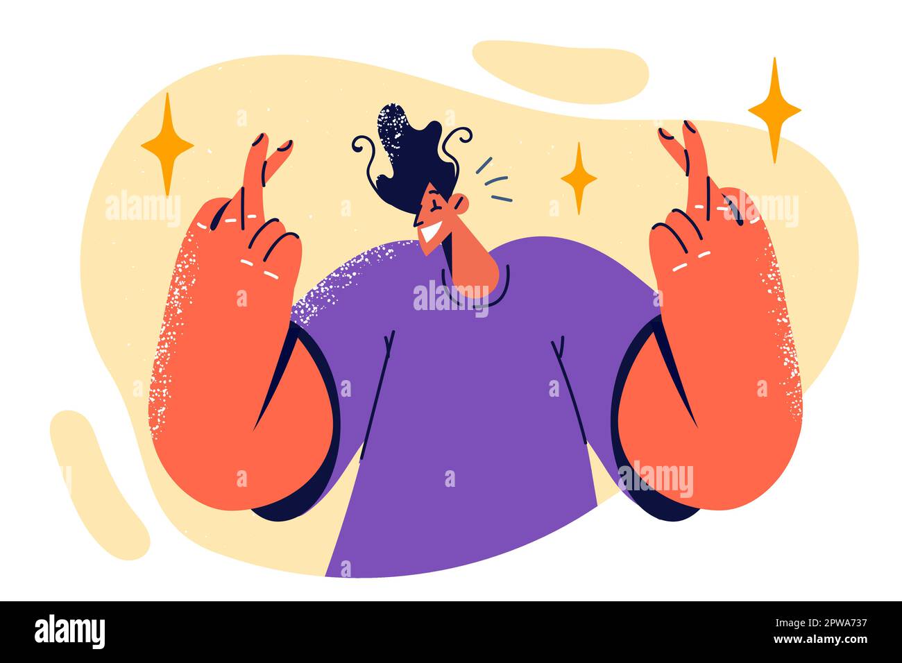 Superstitious gesture Stock Vector Images - Alamy