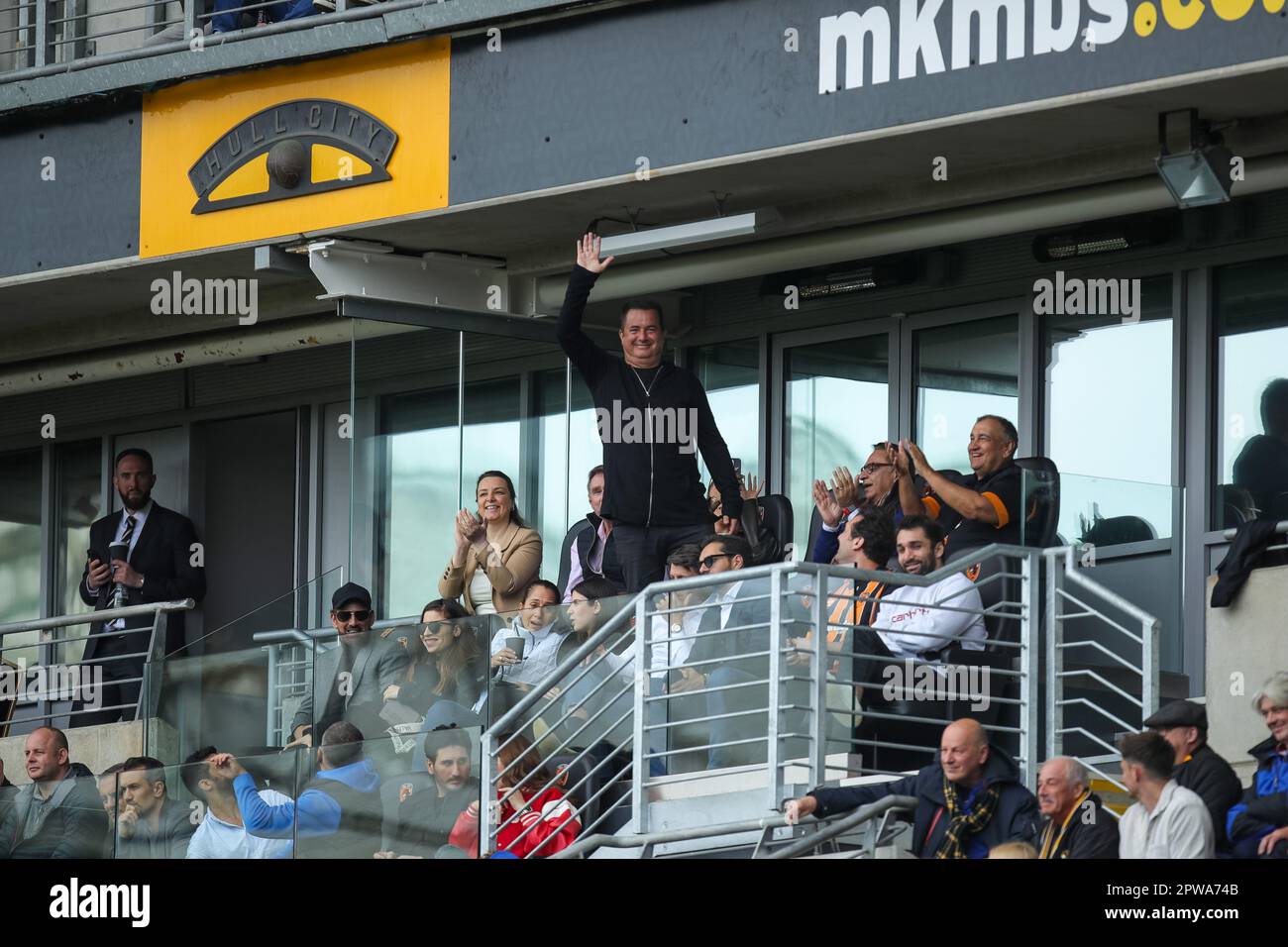 Hull City owner Acun Ilicali waves to the fans during the Sky Bet ...