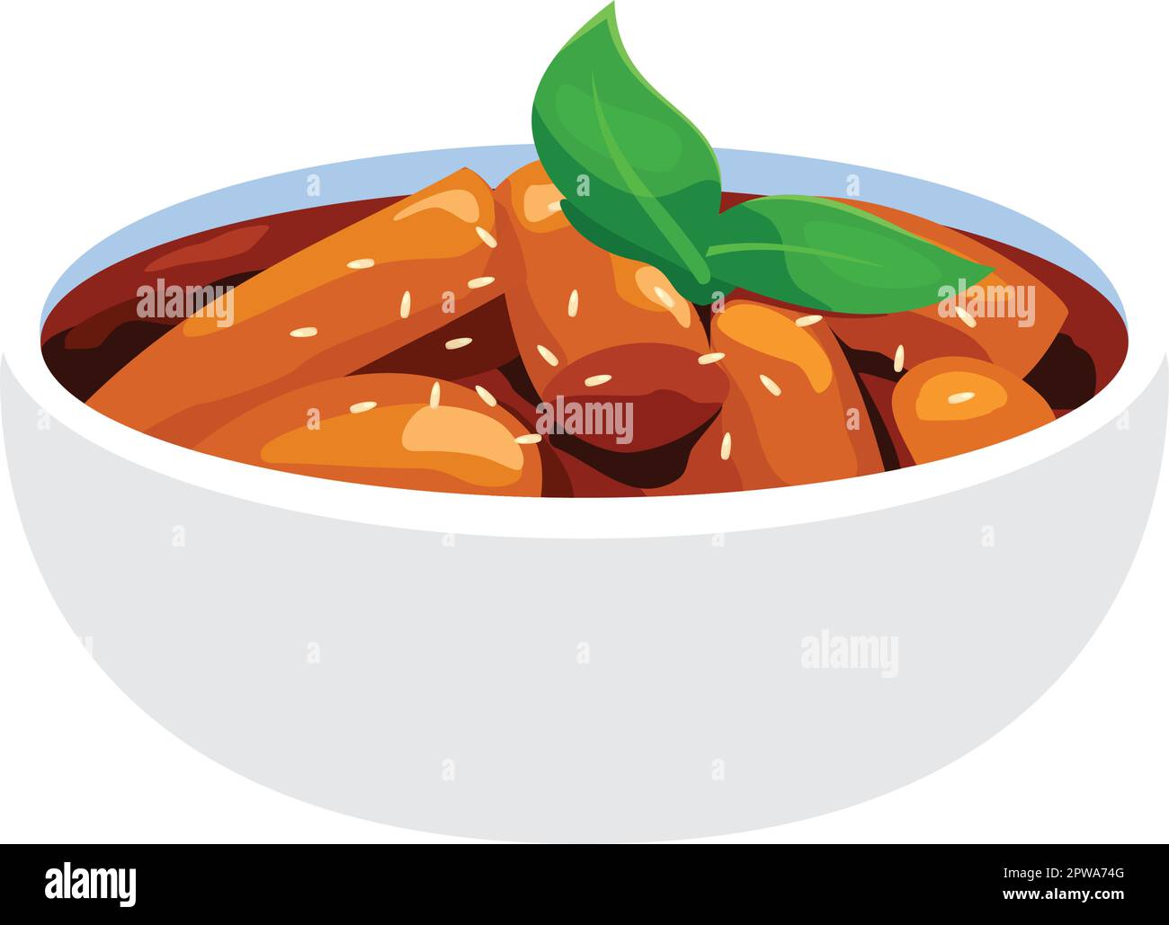 Detailed a Bowl of Tteokbokki Illustration Stock Vector Image & Art - Alamy