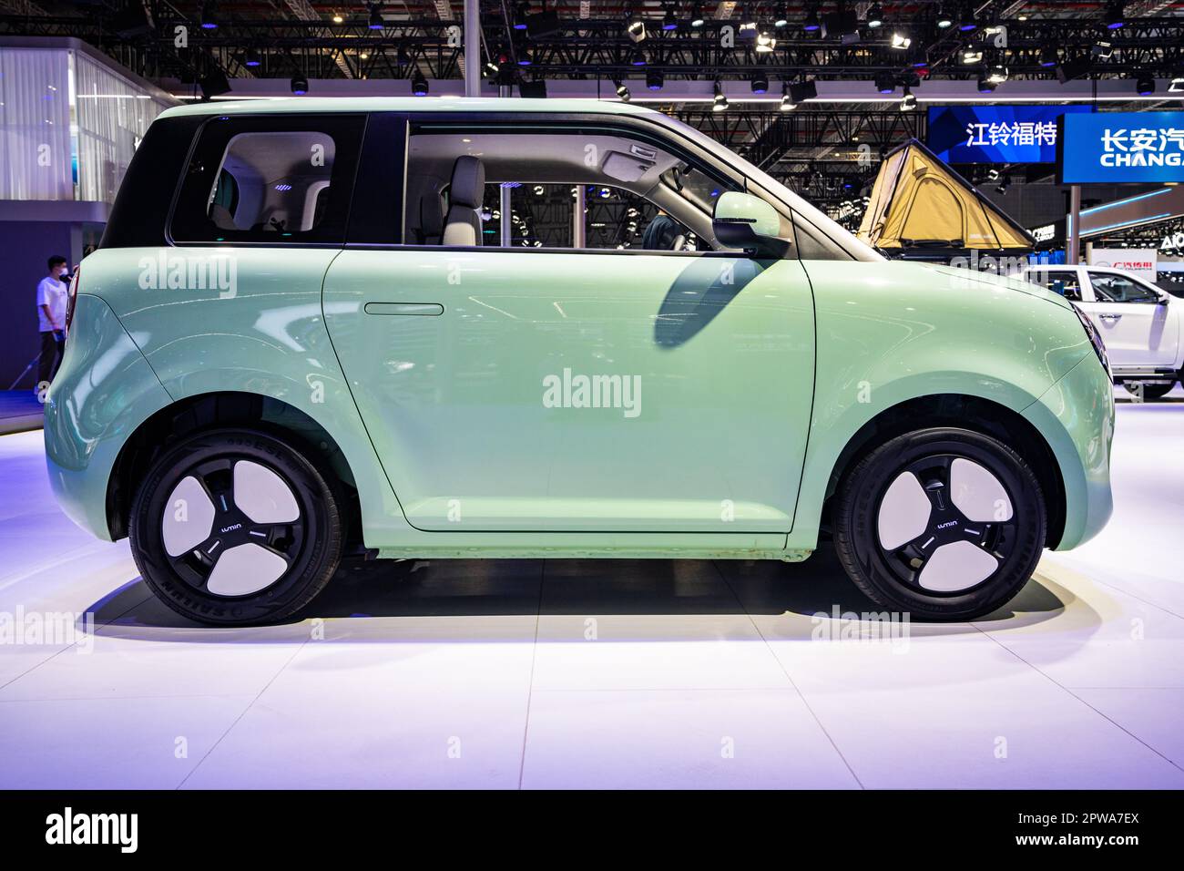 Chang’an Lumin mini EV on display at the 2023 Shanghai Auto Show Stock ...