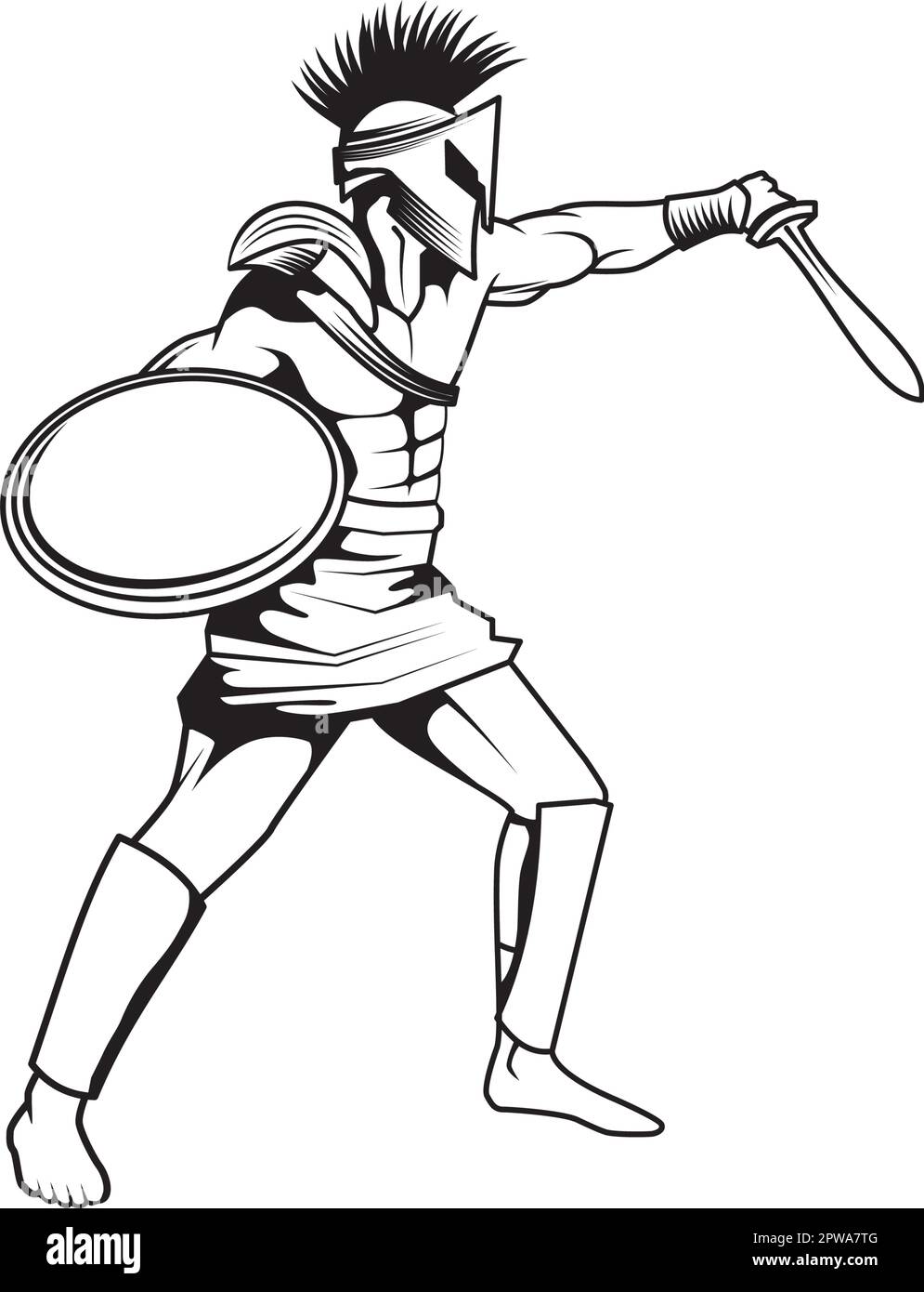 Gladiator Illustration with Silhouette Style Stock Vector Image & Art ...