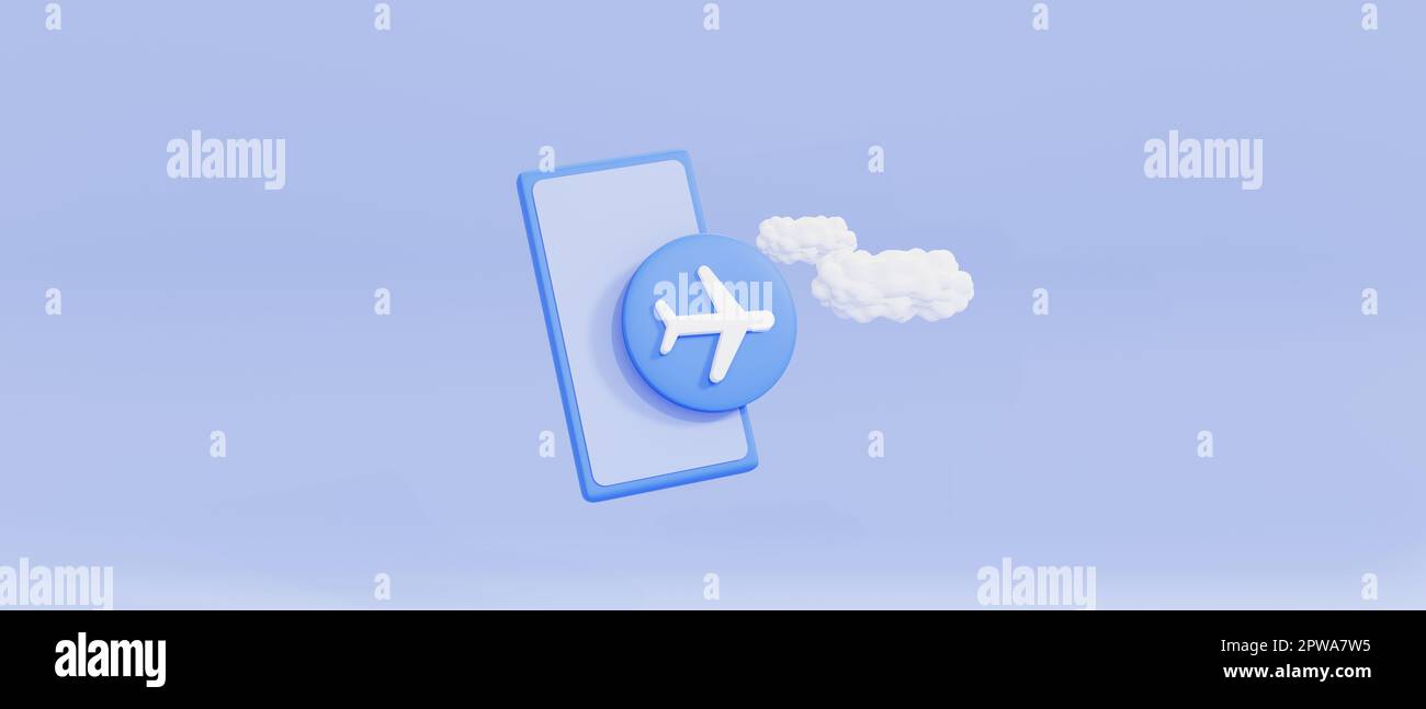 3D rendering. Concept of airplane mode and flight mode for a phone ...
