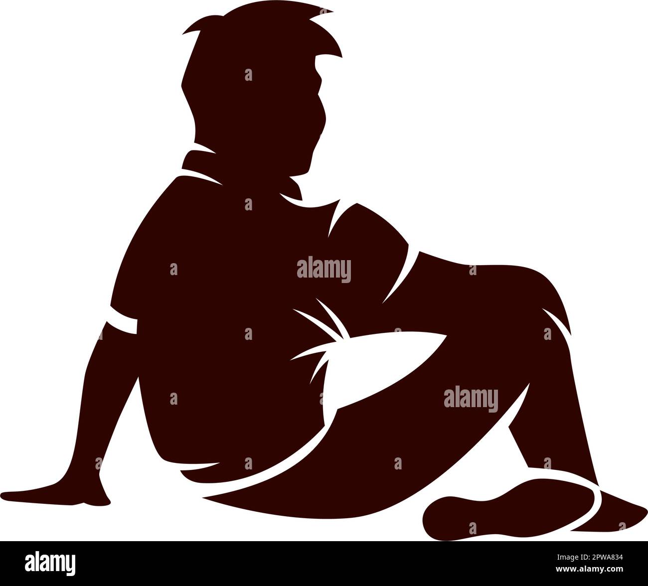 Lonely Man with Side View Perspective Illustration Stock Vector Image ...