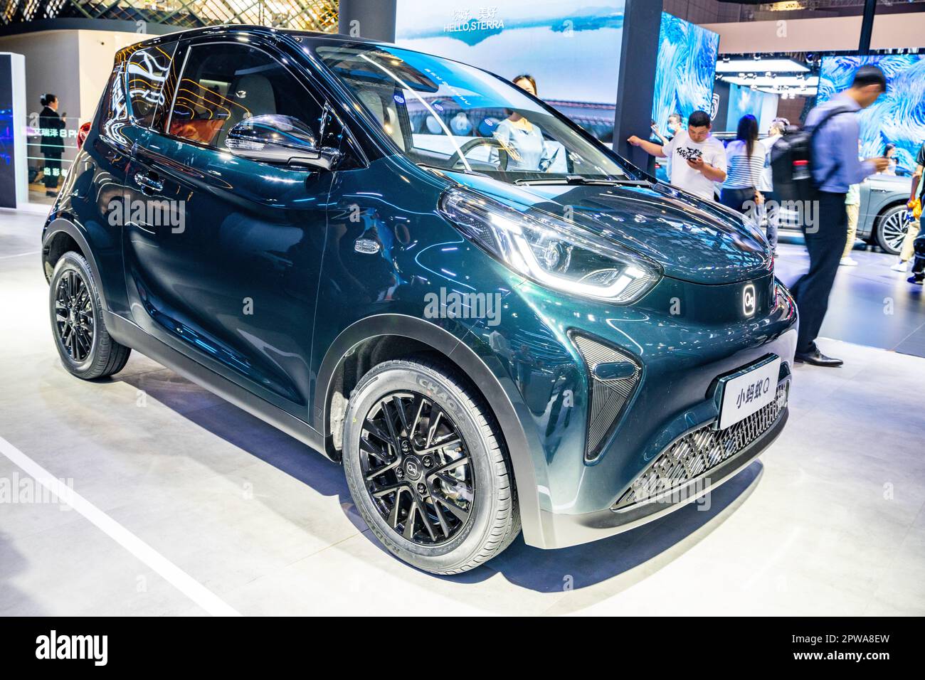 The Chery Ant Q small EV on display at the 2023 Shanghai Auto Show ...
