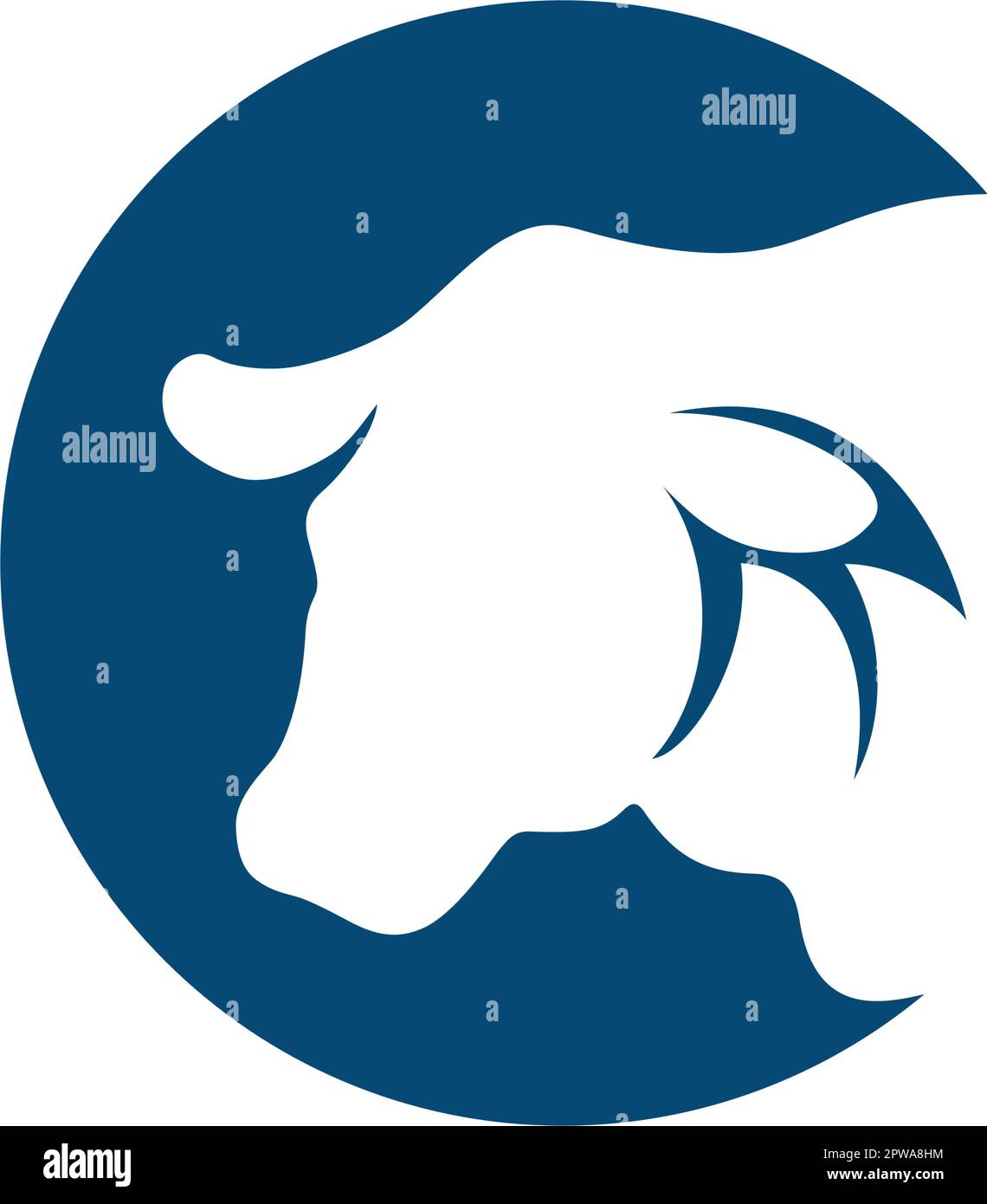 Simple Cow Symbol with Negative Space Style Stock Vector Image & Art ...