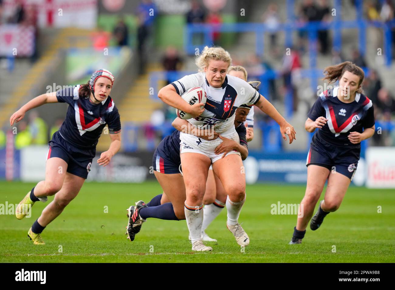 Vicky Whitfield #15 of England makes a break during the Mid Season ...