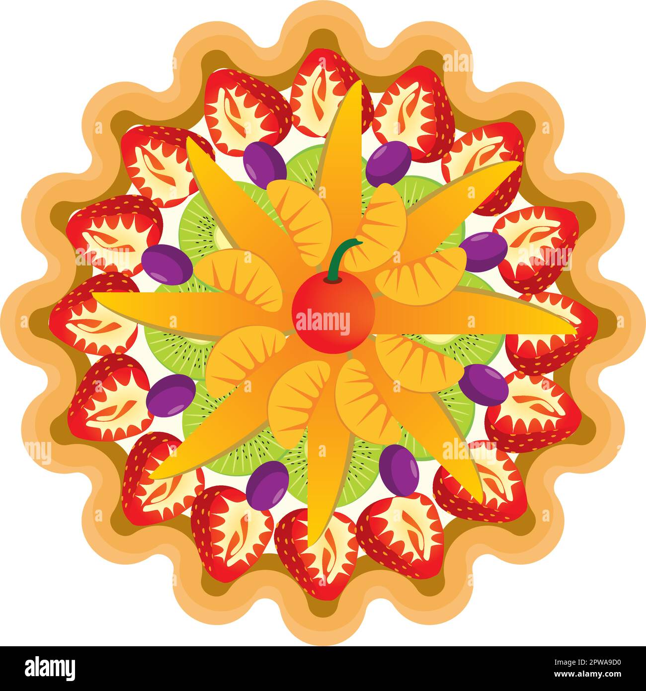 Detailed Fruit Tart Cake Illustration Stock Vector Image & Art - Alamy