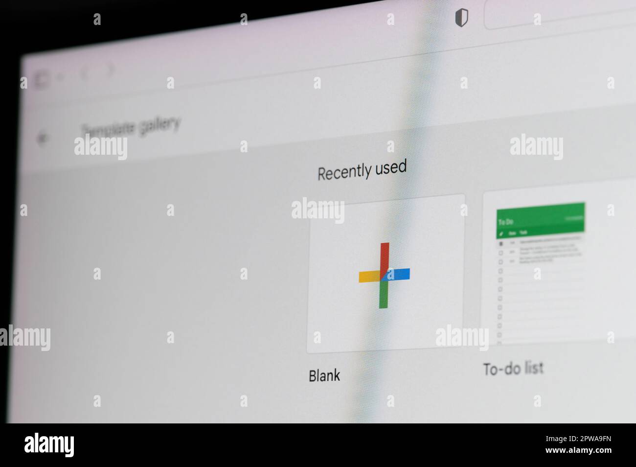 New york, USA - April 27, 2023: Add blank sheet in Google sheets ...