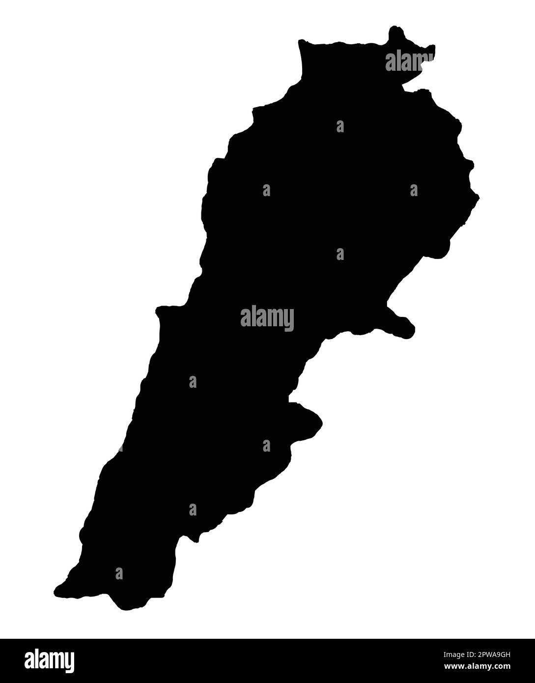 Silhouette Map of Lebanon Stock Vector Image & Art - Alamy