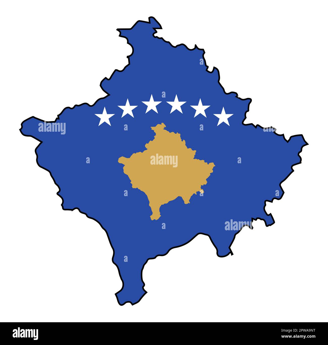 Kosovo Outline Flag Map Stock Vector Image & Art - Alamy