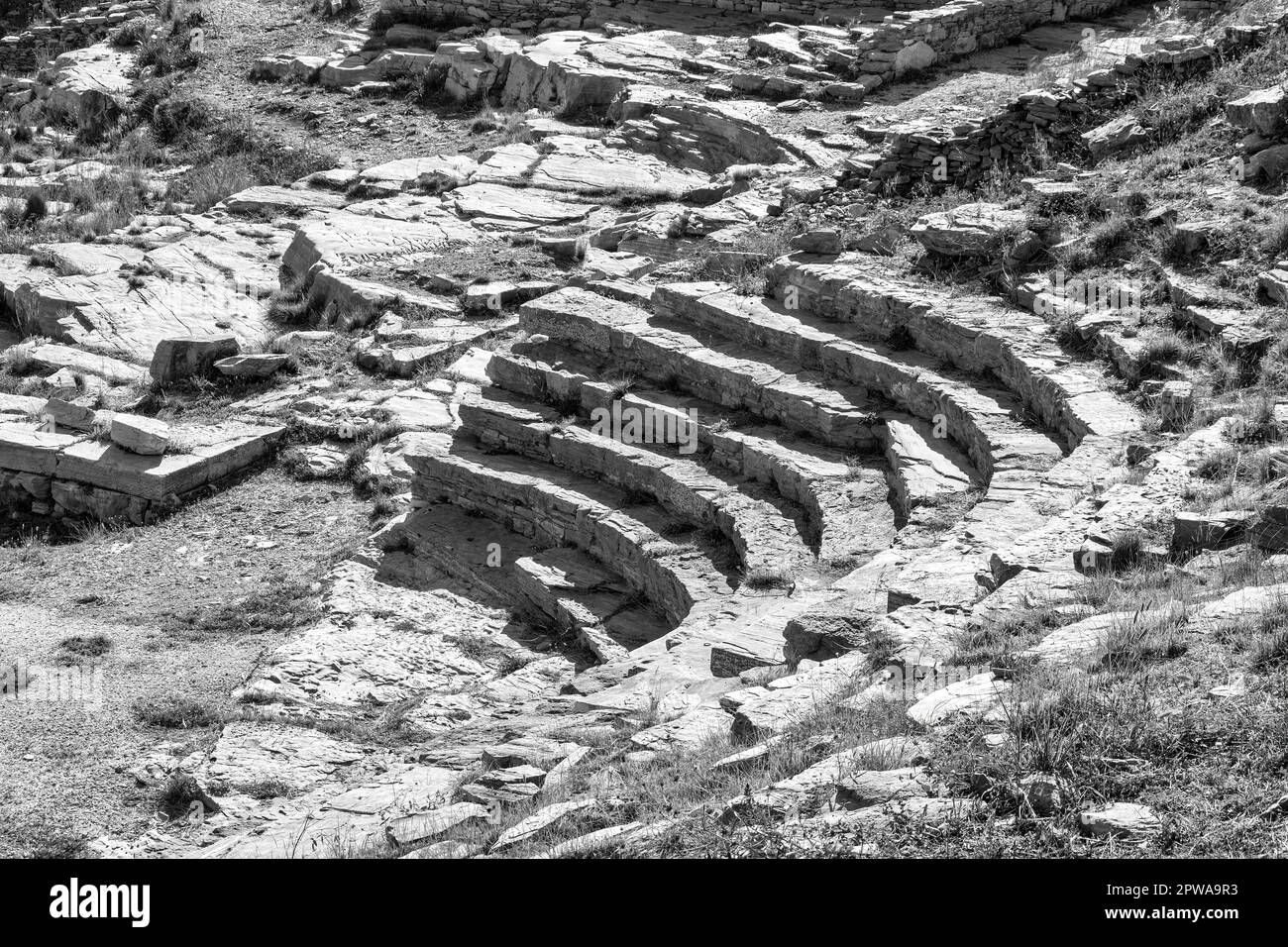 Ancient Greek theater of Thorikos in Lavrio, Attica, Greece Stock Photo ...