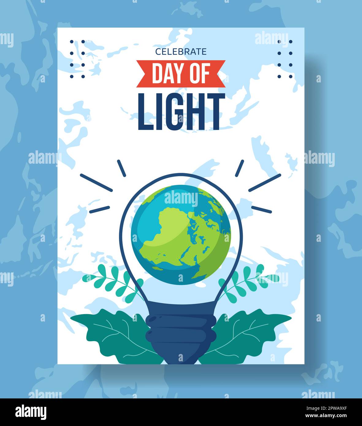 International Day of Light Vertical Poster Flat Cartoon Hand Drawn ...