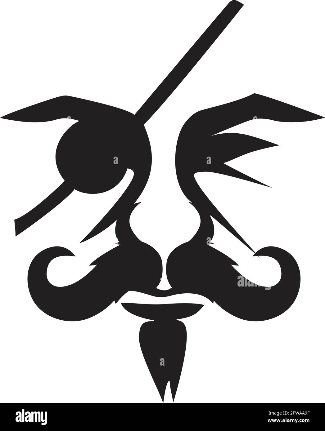 Pirate Face with Eyepatch and Calm Gesture Silhouette Stock Vector ...