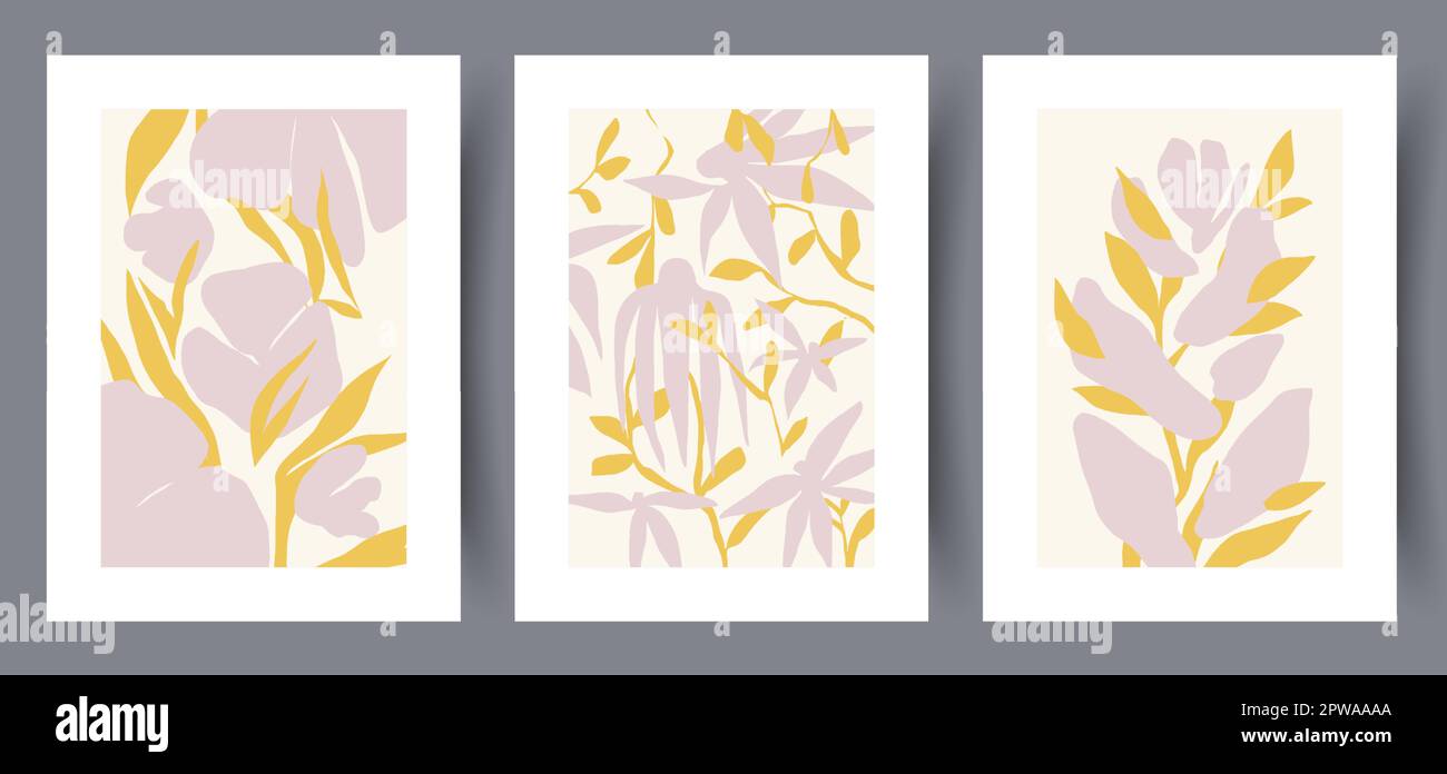 Abstract figures aesthetic shapes wall art print Stock Vector Image ...