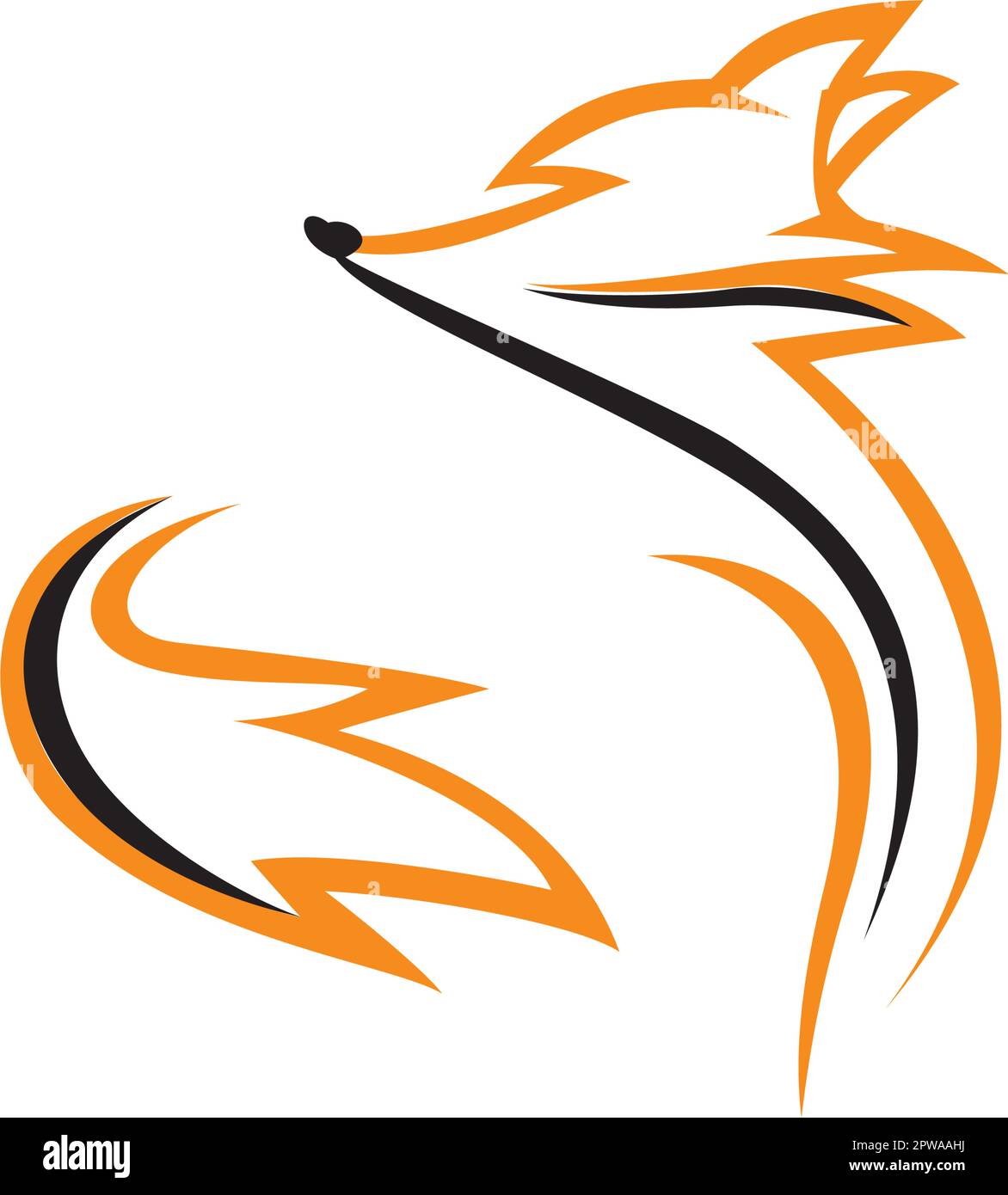 Simple Standing Fox with Silhouette Style Stock Vector Image & Art - Alamy