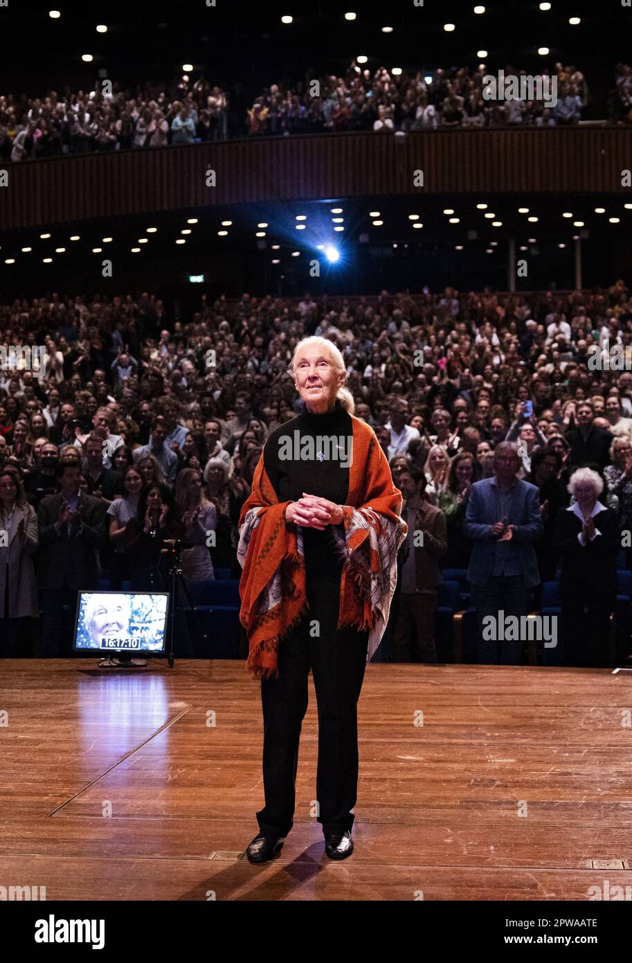 THE HAGUE - Jane Goodall during a lecture at the World Forum. Jane ...