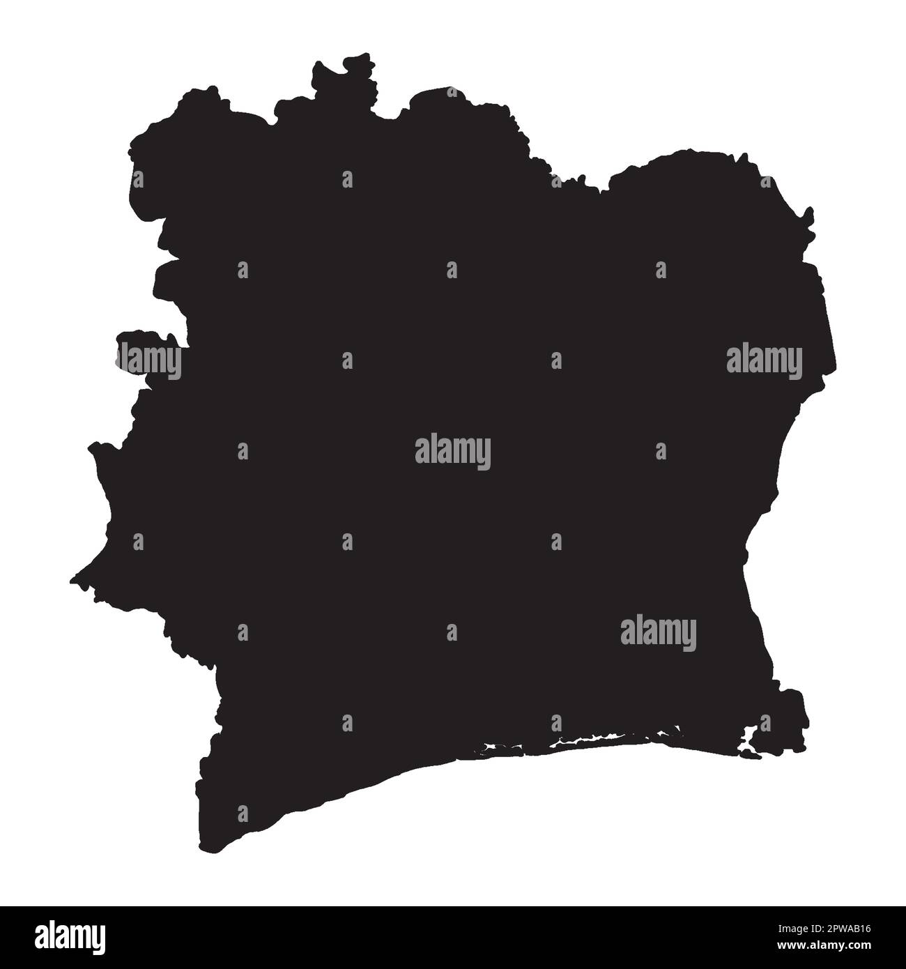 Ivory Coast Map Silhouette Stock Vector Image And Art Alamy