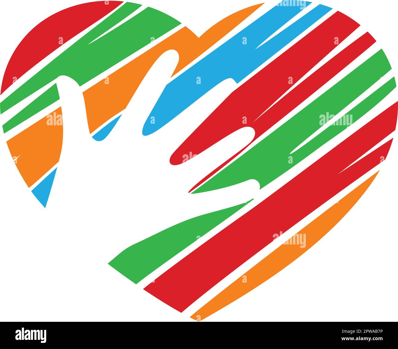 Love combined with Hand visuaIized with Negative Space and Shading ...