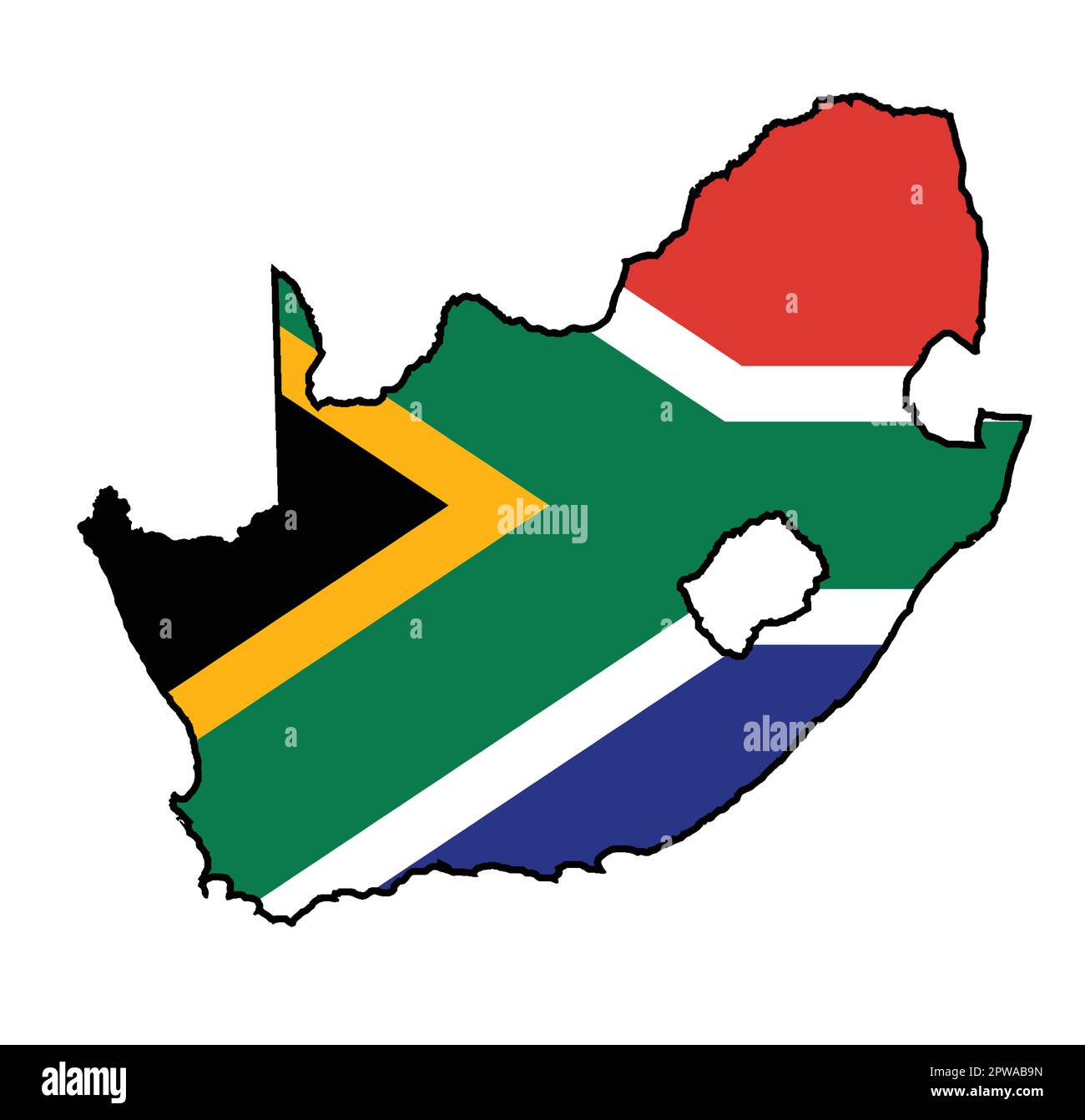 South Africa Outline Flag Map Stock Vector Image & Art - Alamy