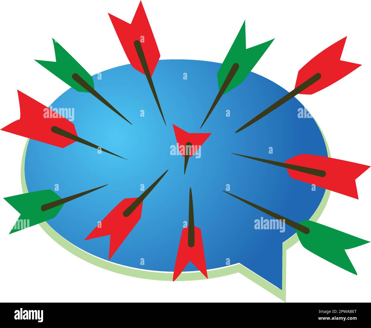 Hateful Comments Symbolized with Arrows Targeting Chat Bubble Stock ...