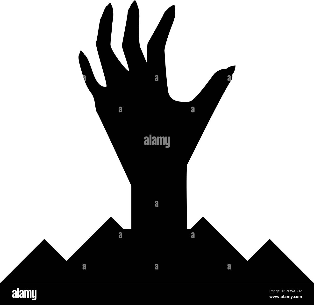 Scary human hand from ground silhouette dead man's Halloween decorative ...