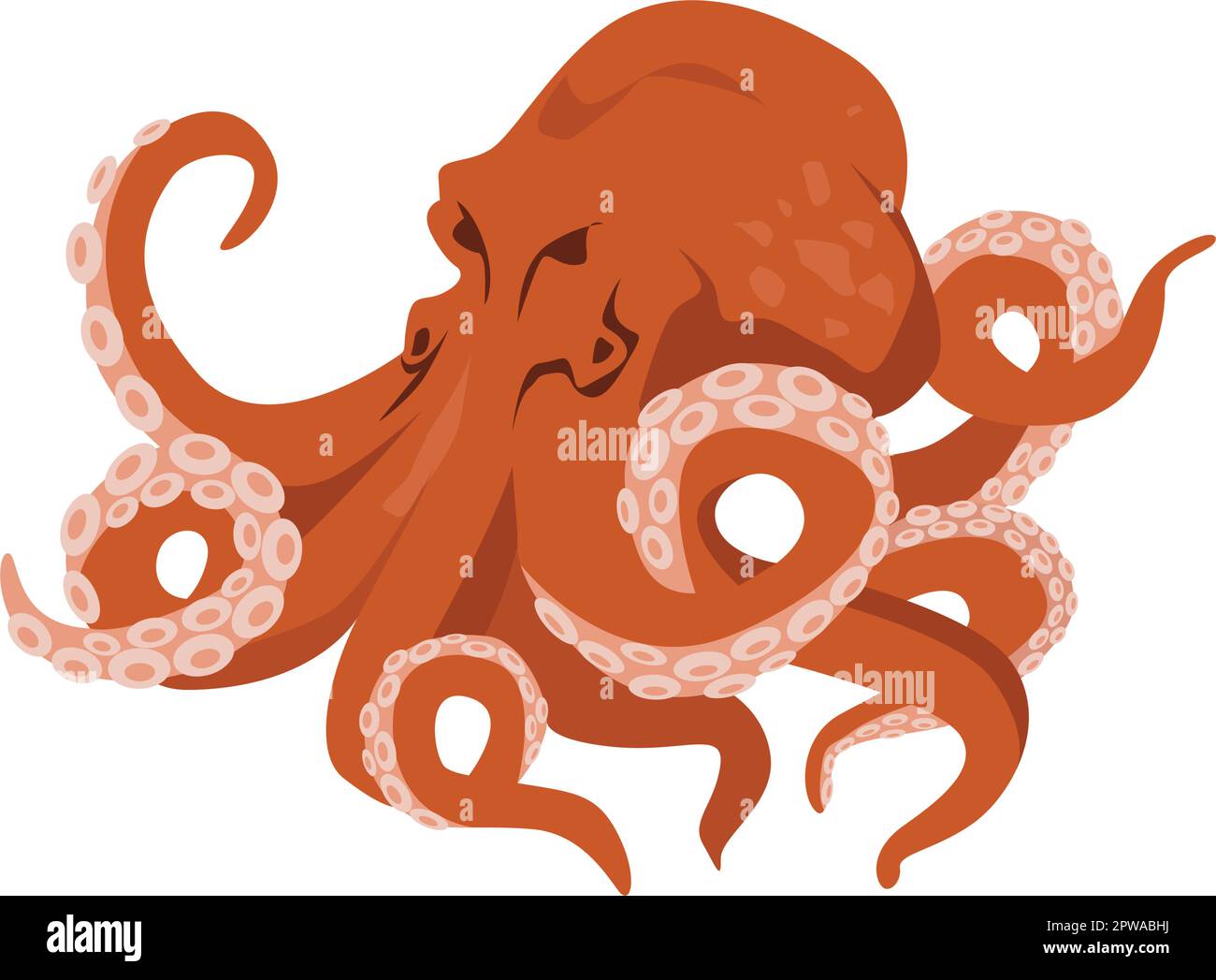Detailed Scary Kraken or Big Octopus Illustration Stock Vector Image ...