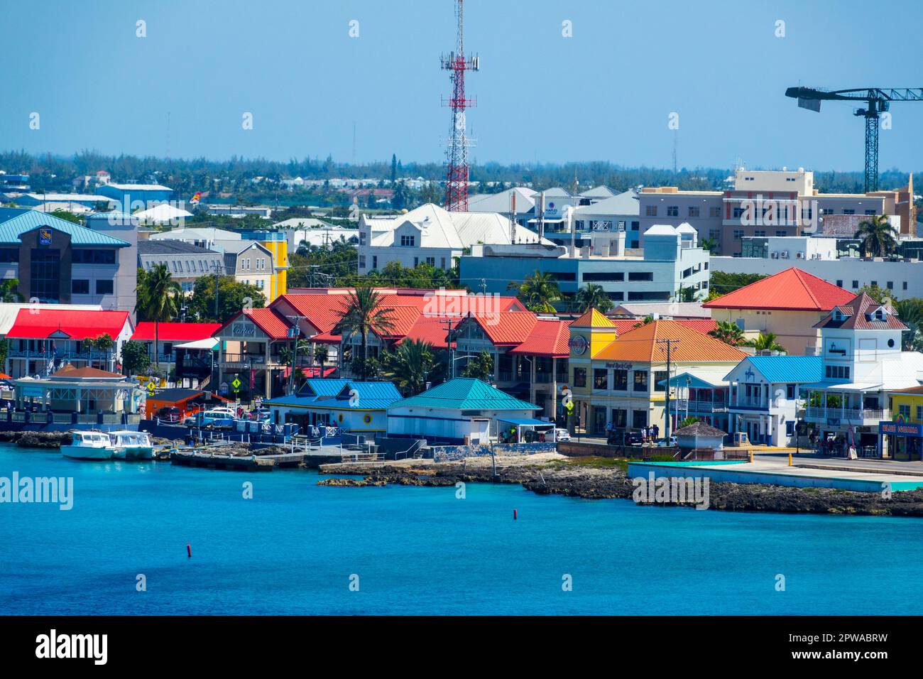 George Town, Grand Cayman Island, UK Street view of George Town at day ...