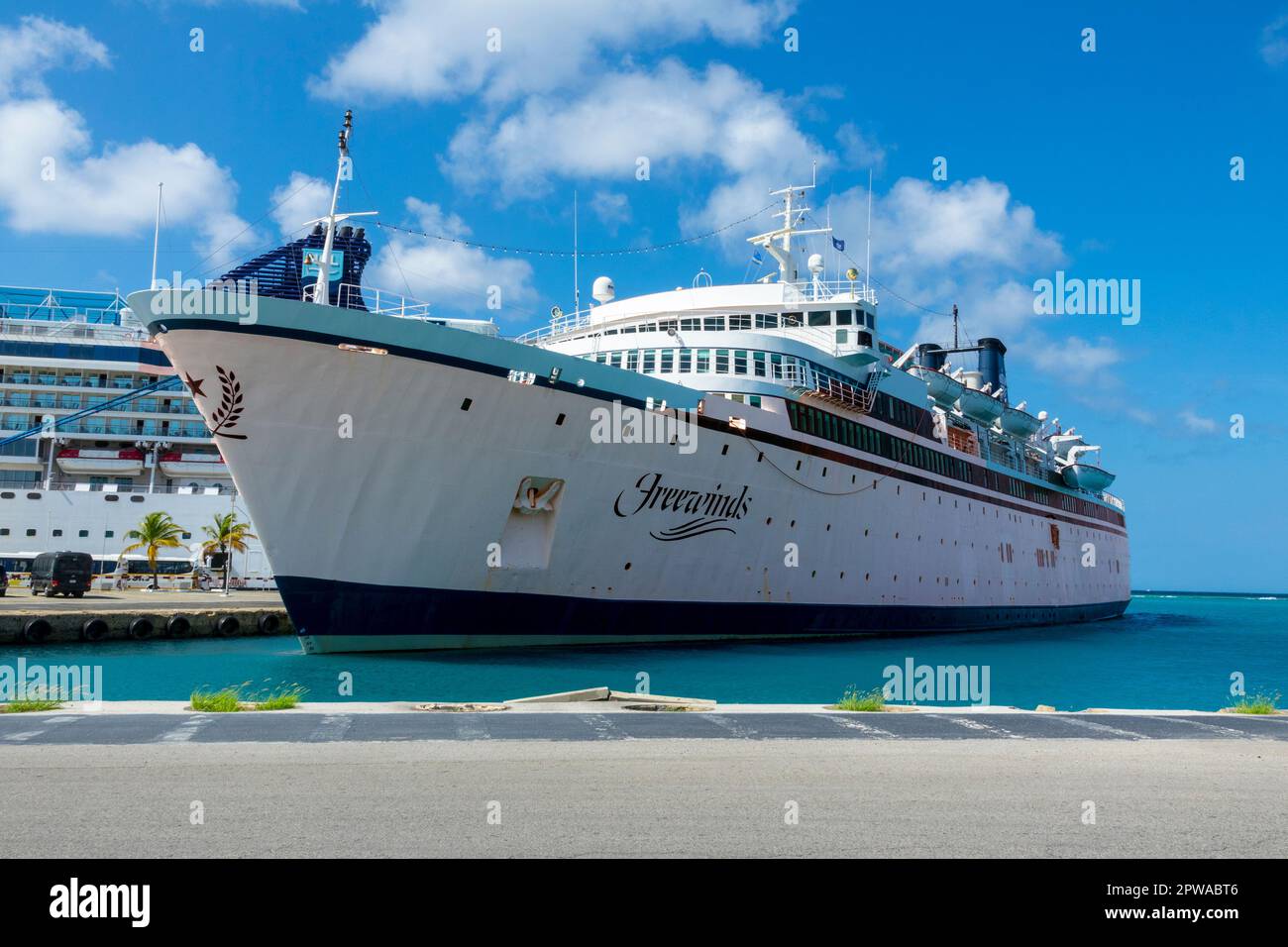 Oranjestad Dutch Aruba port for the MV Freewinds is a former cruise ...