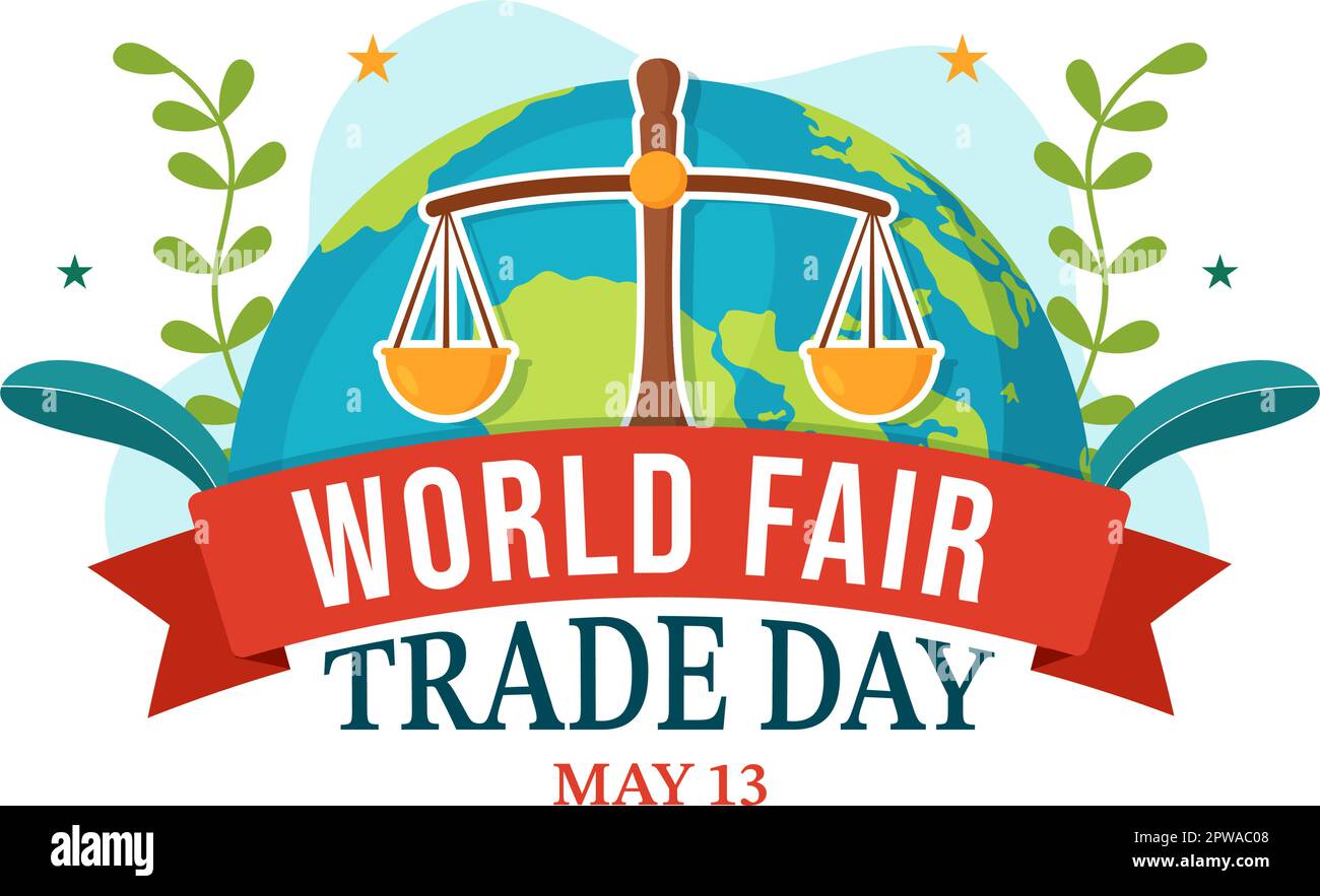 World Fair Trade Day Illustration with Scales Digitally, Climate ...