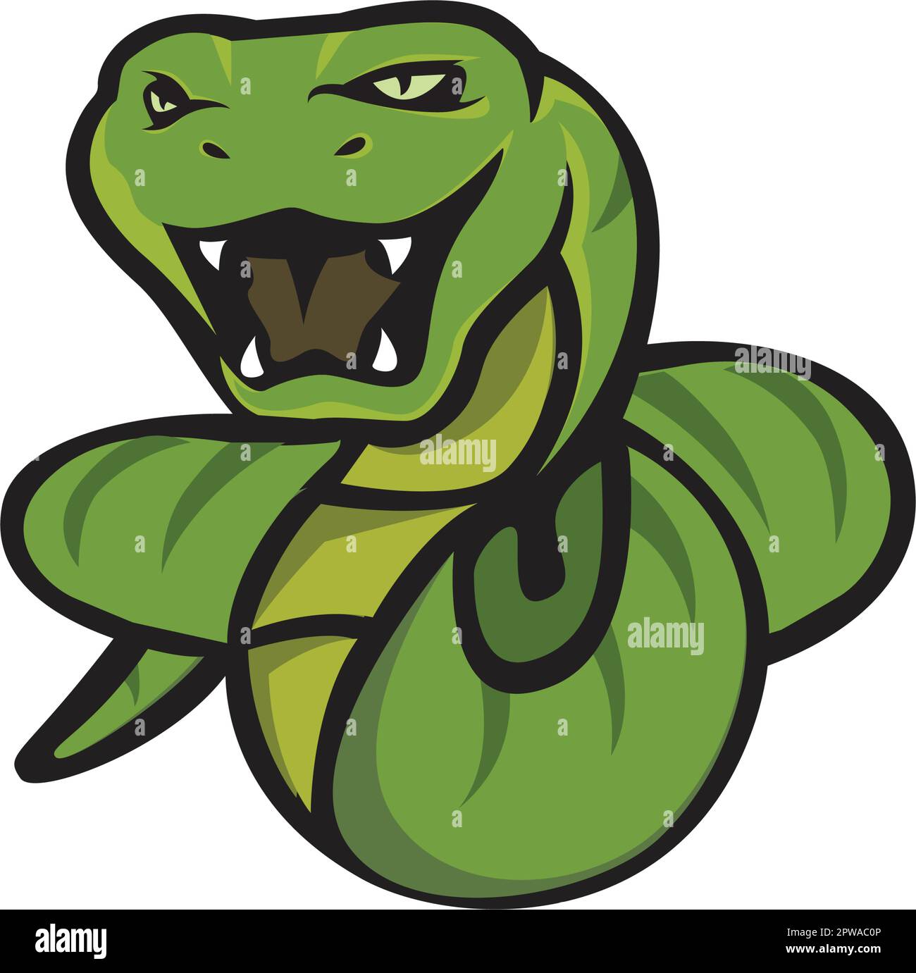 Scary Snake with Green Color Illustration Stock Vector Image & Art - Alamy