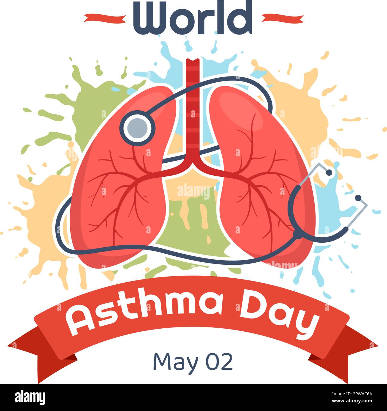 World Asthma Day on May 2 Illustration with Inhaler and Health ...