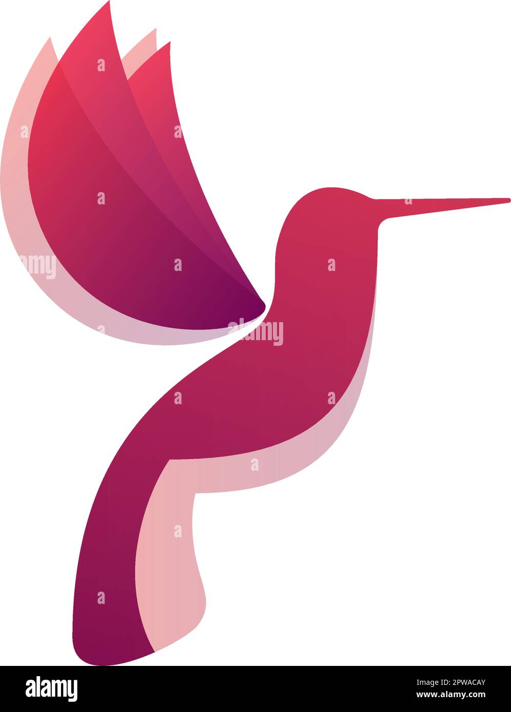 Simple and Creative Flying Hummingbird or Colibri Illustration Stock ...