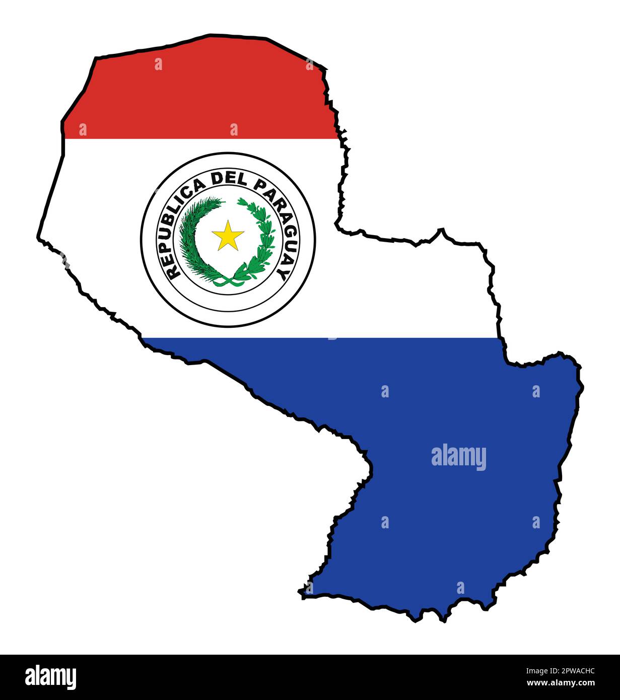 Paraguay Silhouette Flag Map Stock Vector Image & Art - Alamy