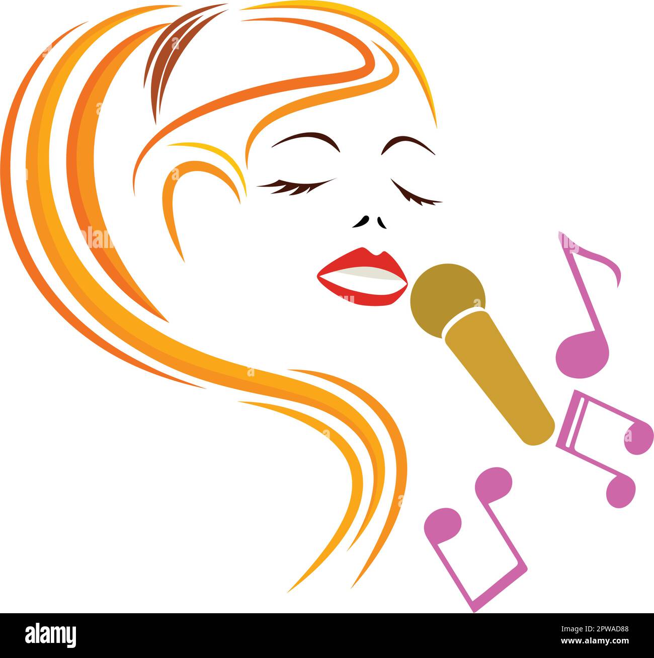 Woman Singing Illustration visualized with Simple Illustratio Stock ...