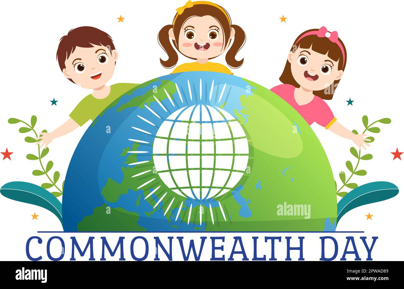Commonwealth of Nations Day on 24 may Illustration with Kids, Helps ...