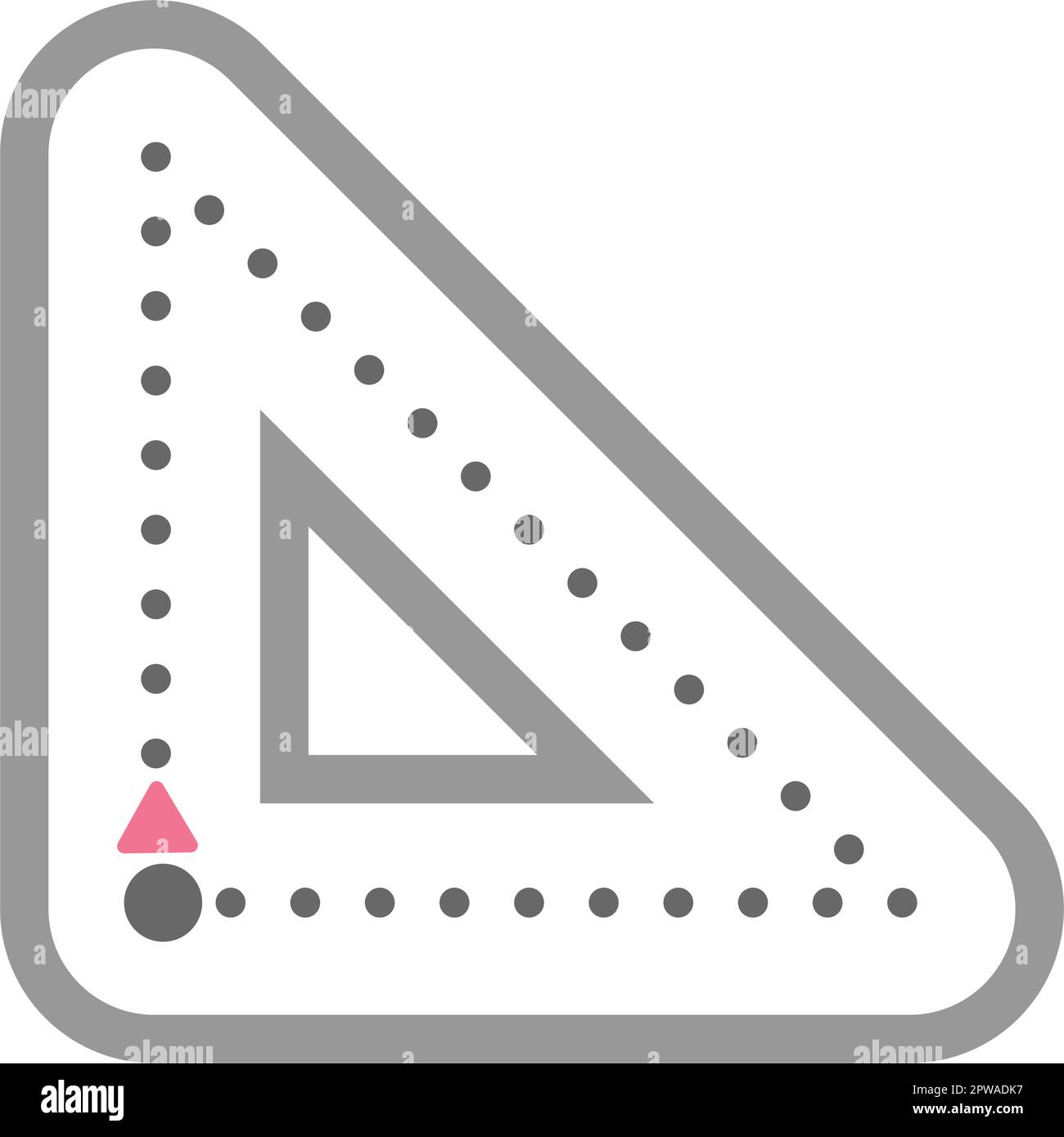 Dotted right angle shape for tracing lines for preschool and ...