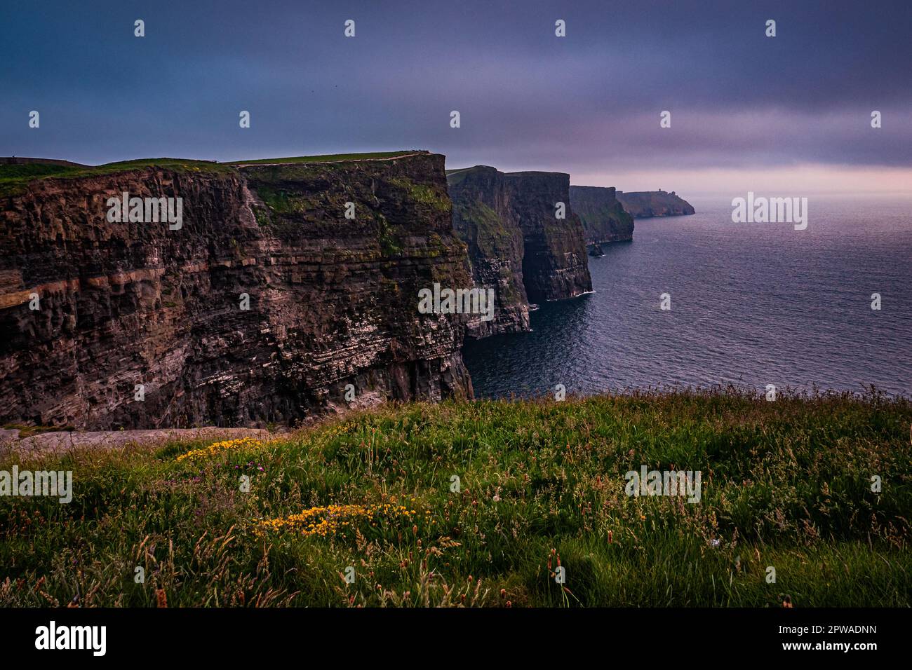 Cliffs of Moher are located on the Rugged west Clare Coast in Ireland ...