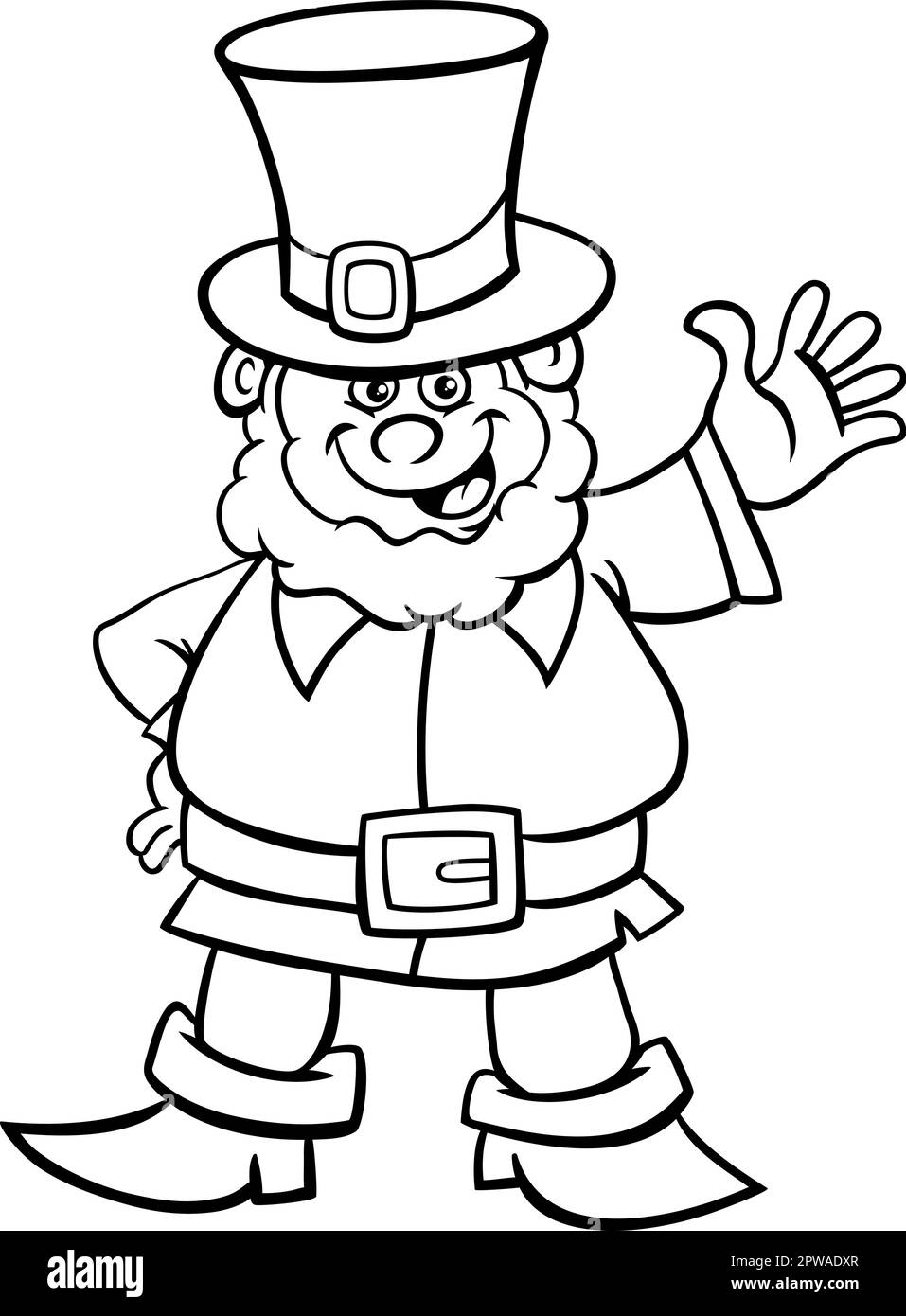 cartoon Leprechaun on Saint Patrick Day coloring page Stock Vector ...