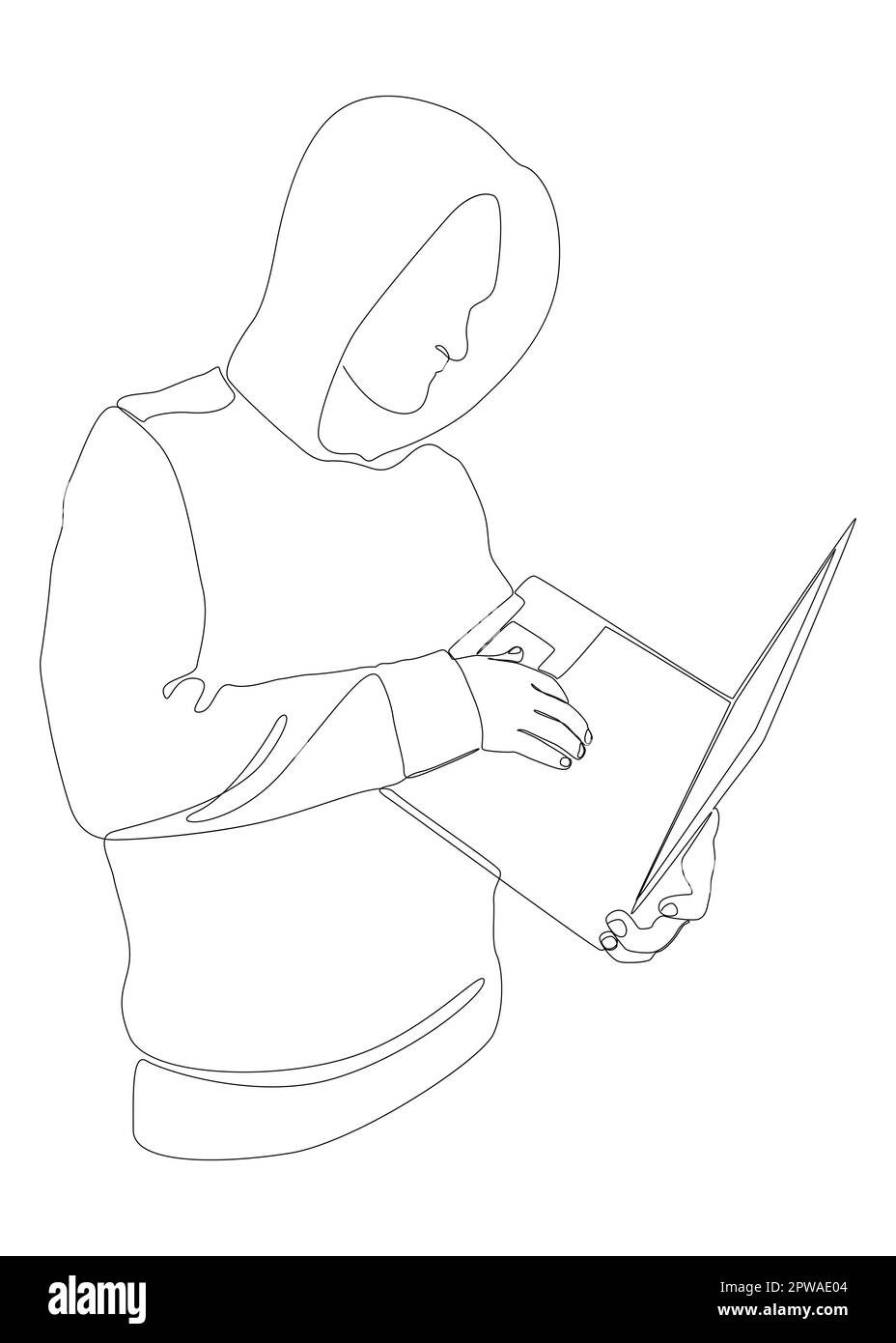 One continuous line of a Computer Hacker Stock Vector Image & Art - Alamy