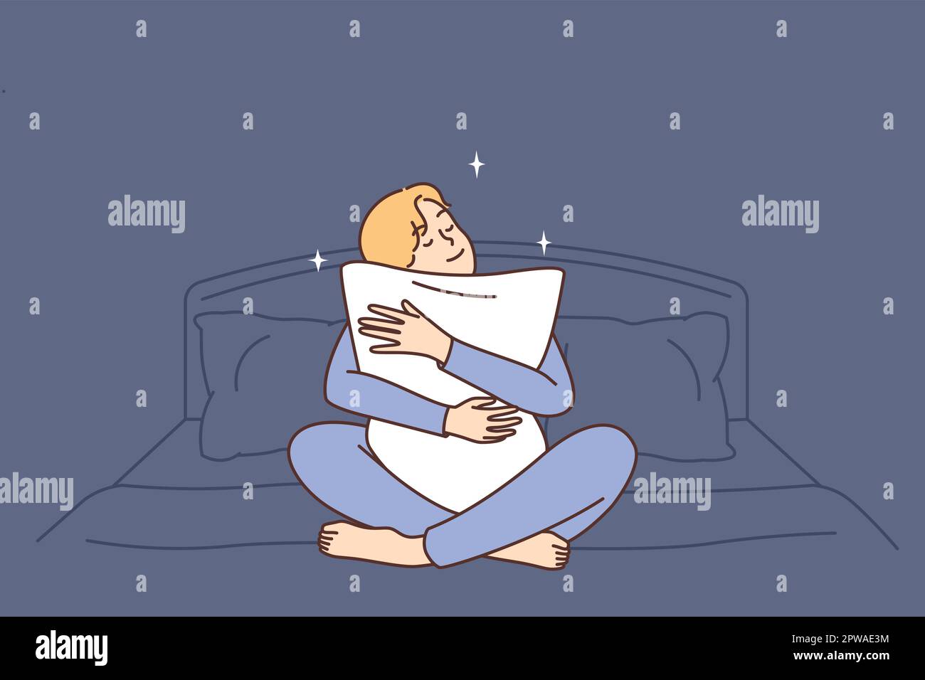 Smiling man sit home Stock Vector Images - Alamy