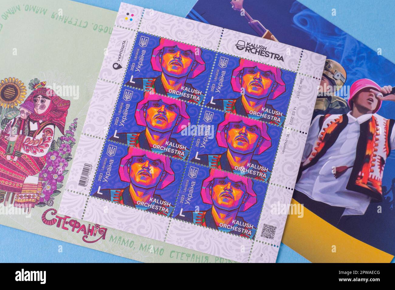 Blue envelope stamps hi-res stock photography and images - Alamy