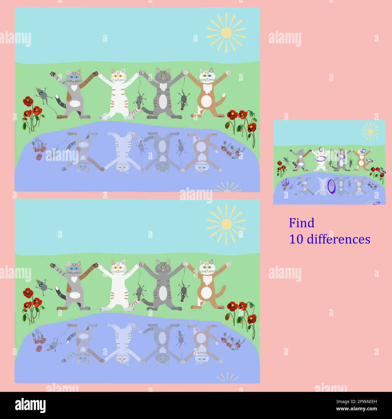 find 10 differences rebus for children under 6 years old, presented by ...