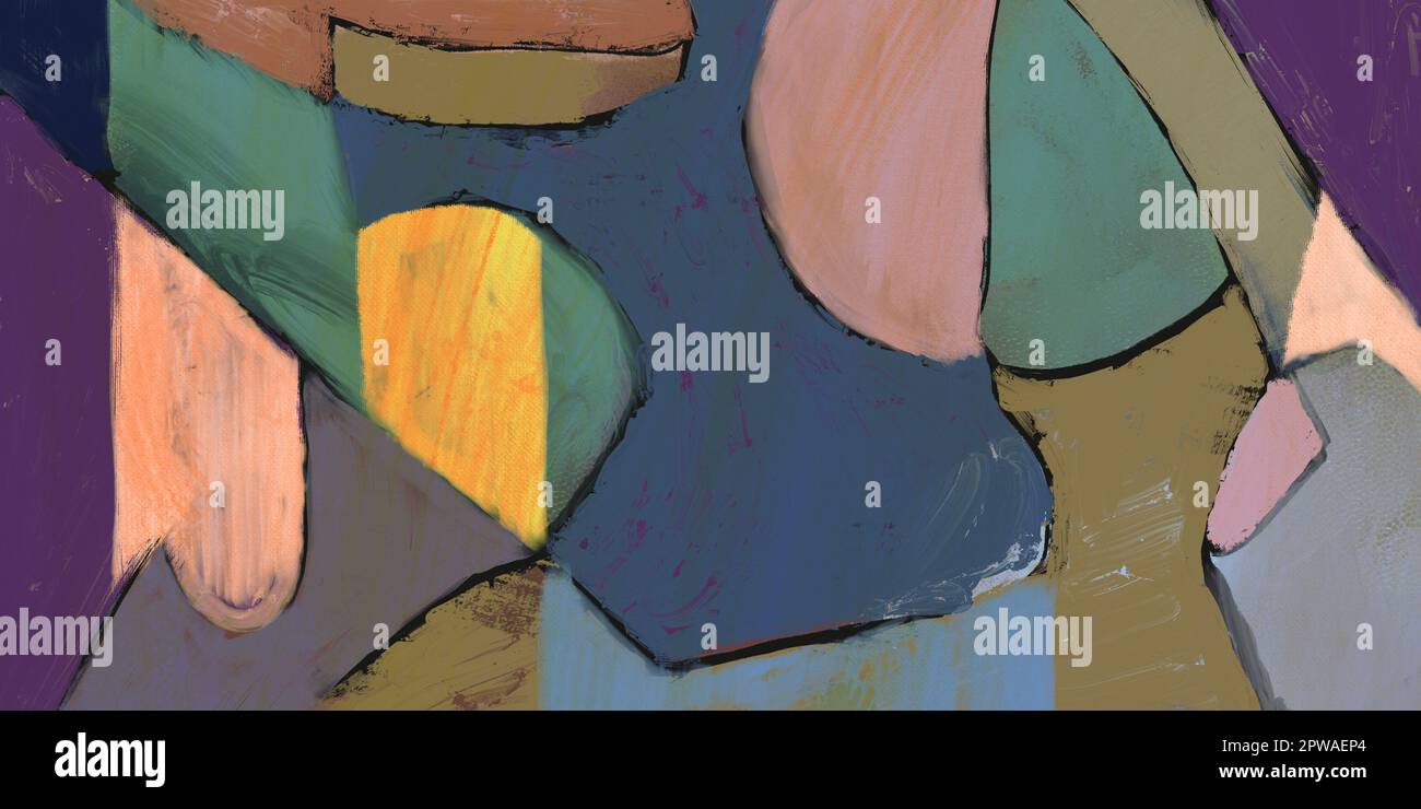 Abstract oil painting geometric hi-res stock photography and images - Alamy