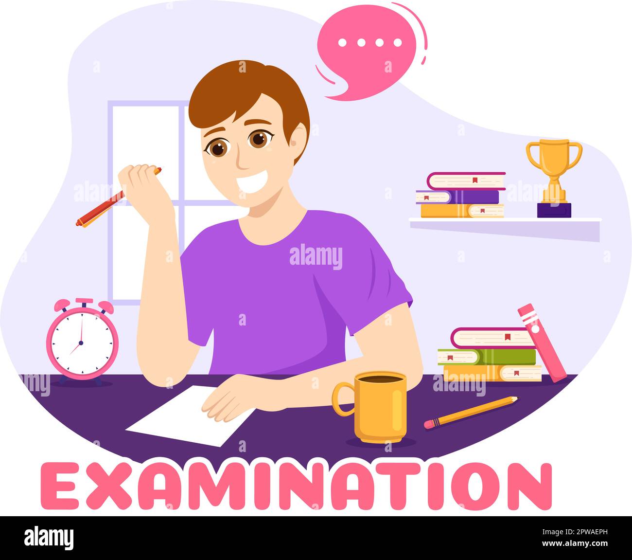 Examination Paper Illustration with Online Exam, Form, Papers Answers ...