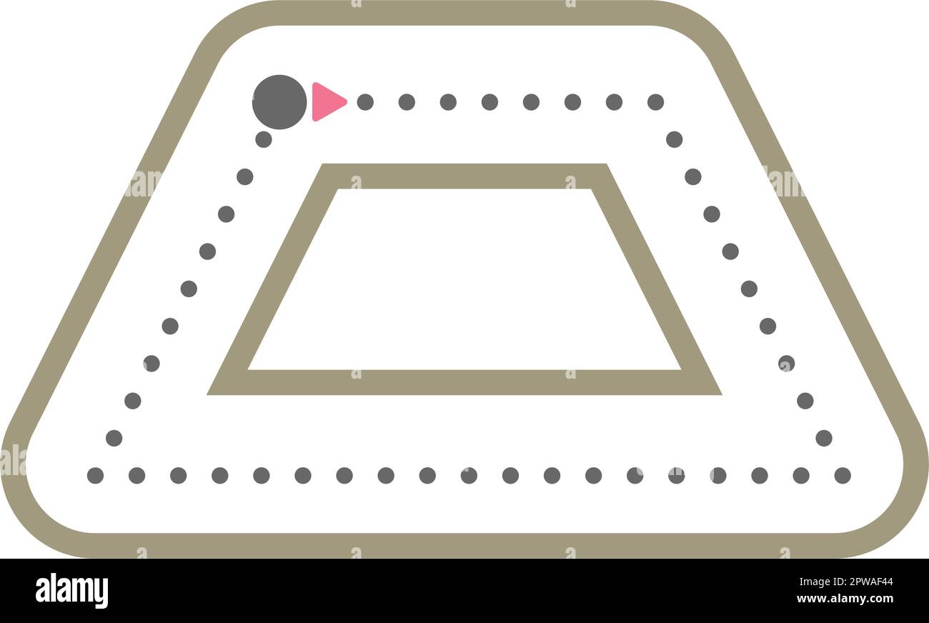 Dotted trapezium shape for tracing lines for preschool and kindergarten ...