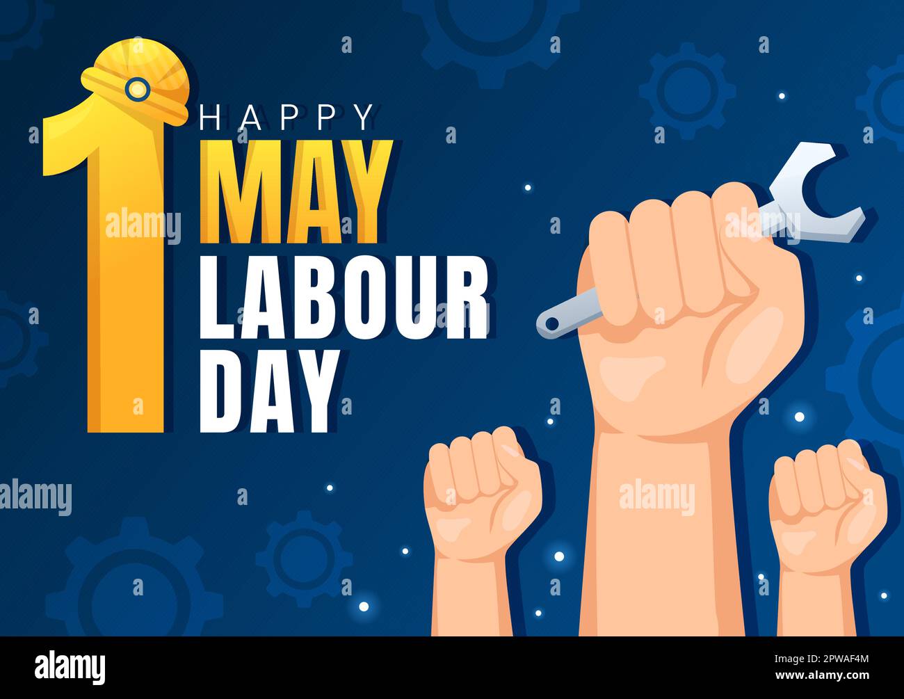 Happy Labor Day on 1 May Illustration with Different Professions and ...