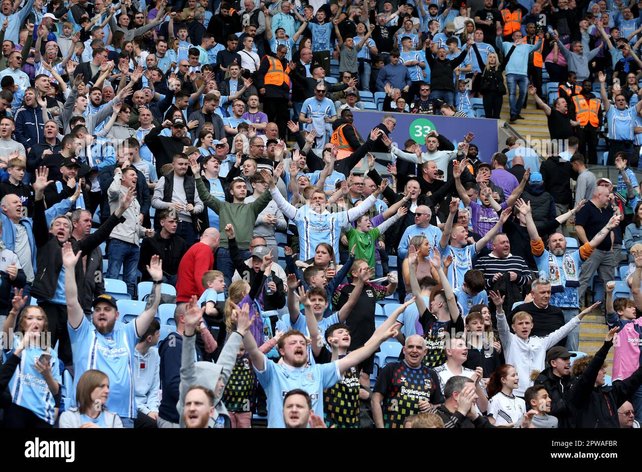 Coventry City fans in the stands during the Sky Bet Championship match ...
