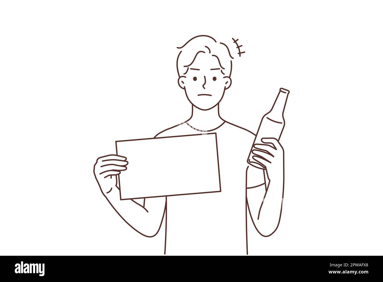 Young man alcohol addiction Cut Out Stock Images & Pictures - Alamy