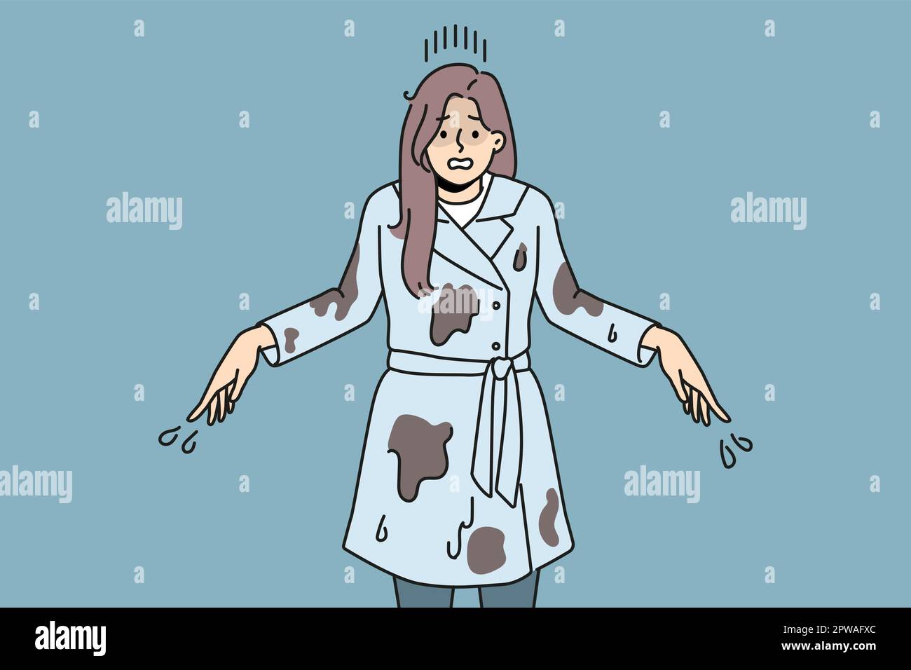Stressed woman in mud after falling in puddle Stock Vector Image & Art ...
