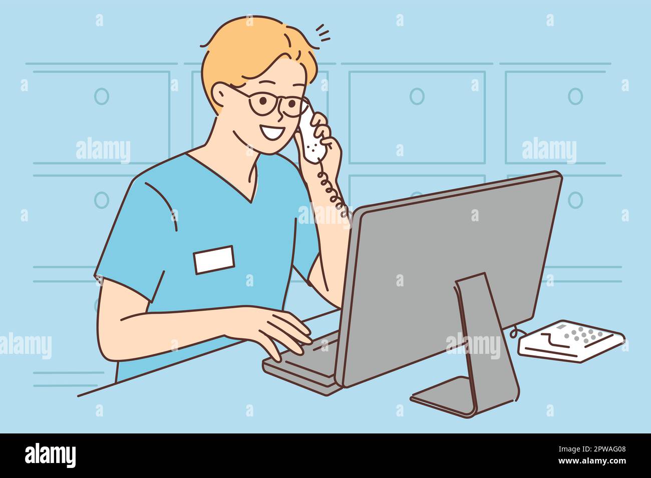 Office intern Stock Vector Images - Alamy